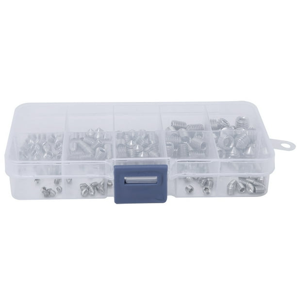 Tornillo prisionero hexagonal con punta cónica de acero inoxidable - 200 piezas (M3/M4/M5/M6/M8 ...