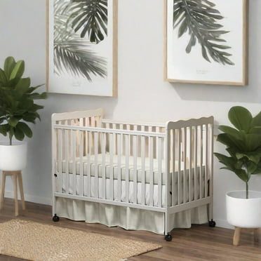 Saylike Baby Crib, 3-in-1 Convertible Crib Wood Full Size Toddler Bed ...