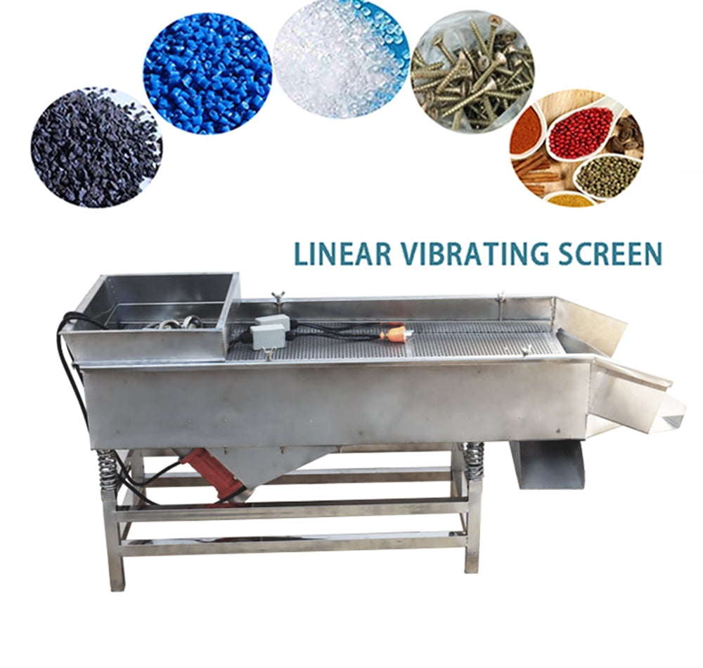 INTBUYING Linear Vibrating Screen 6mm&3mm Double Layer Screen Stainless ...