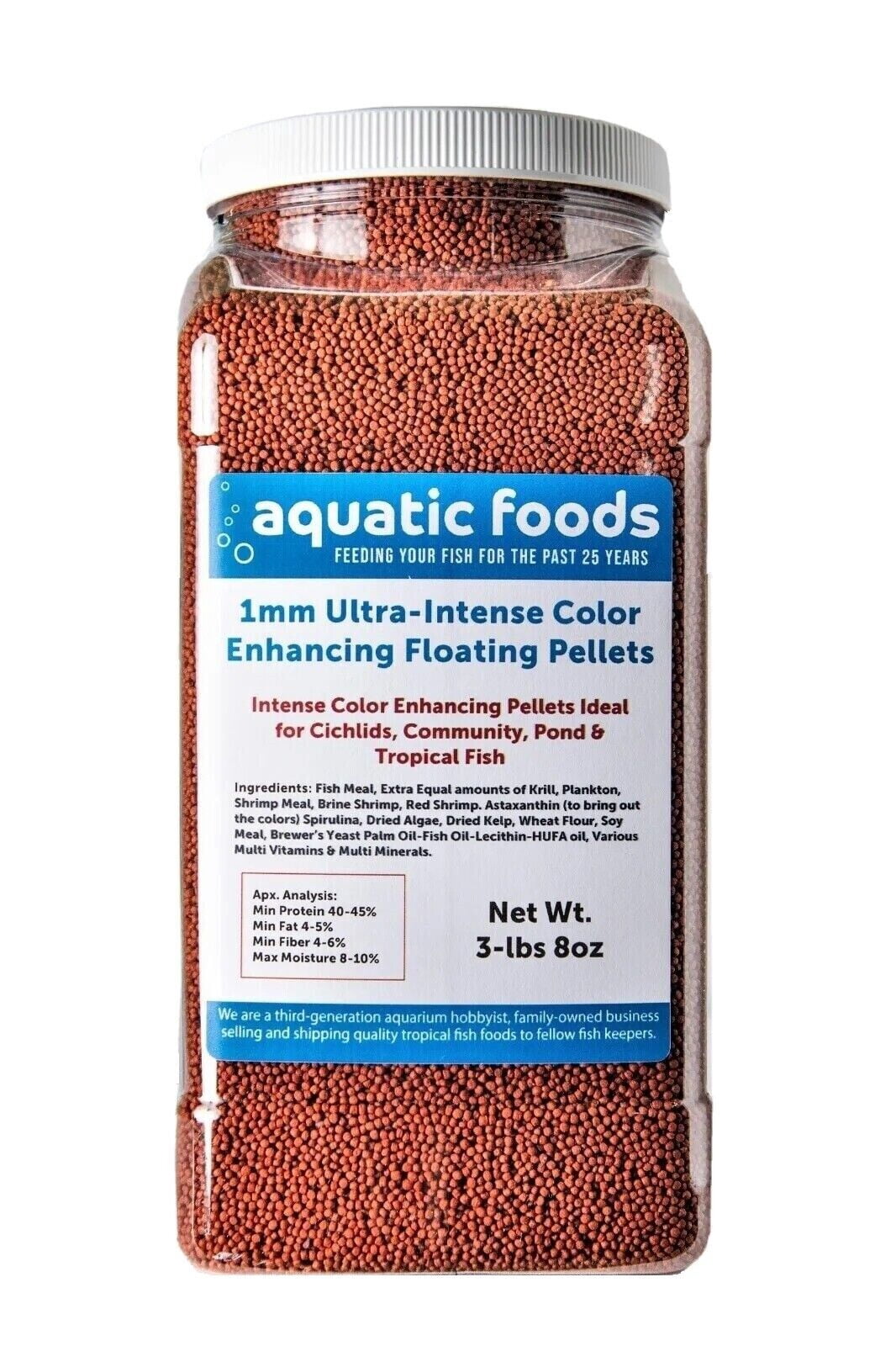 1mm Ultra-Intense Color Enhancing Floating Pellets for Discus, Cichlids ...