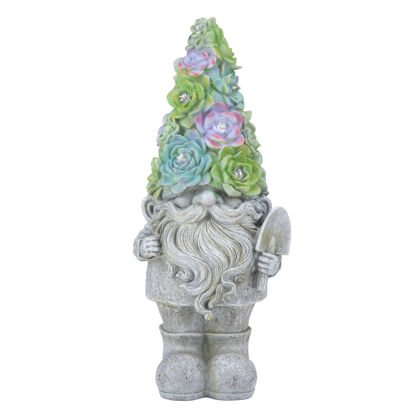 Wonder Garden 13"H Garden Gnome Statue with Solar LED Light, Outdoor ...