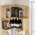 VGBYUJ 5-Tier Corner Bookshelf, L-Shaped Corner Shelf Stand, Wood ...