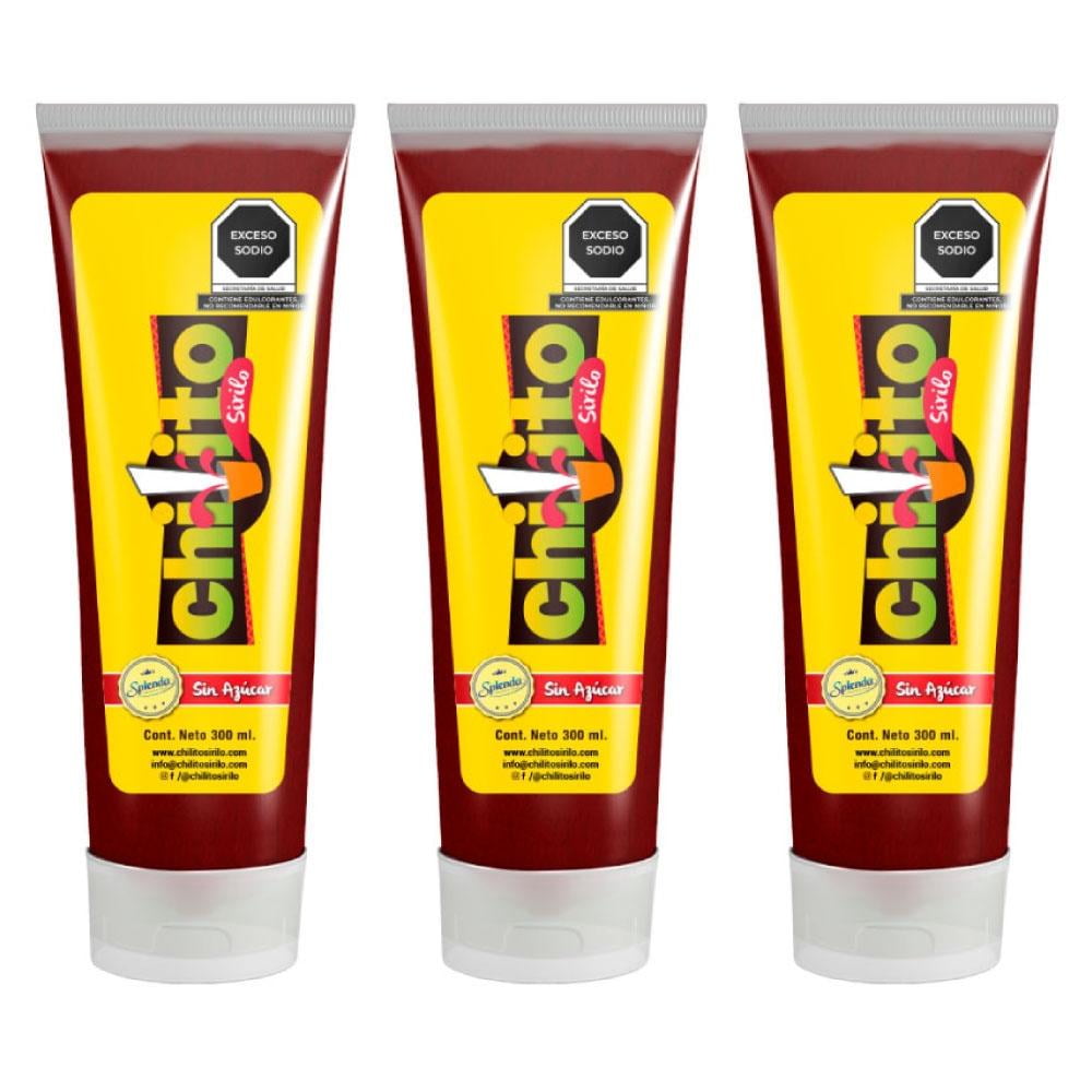 Salsa Chilito Sirilo Paquete 3 tubos squeeze 300 ml endulzado con ...