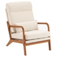 Accent Chair,High Back Armchair with Solid Wood Legs and Frame ...