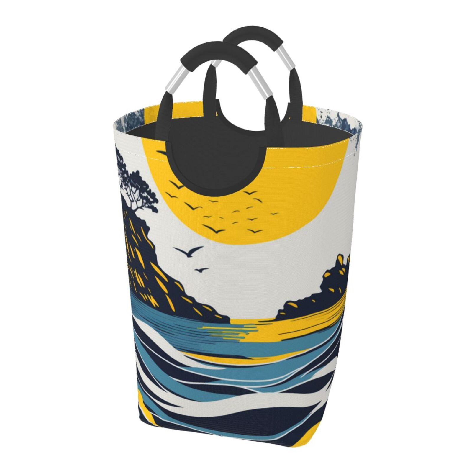 XMXY Cartoon Ocean Beach Rocks Rectangular Laundry Basket Organizer ...