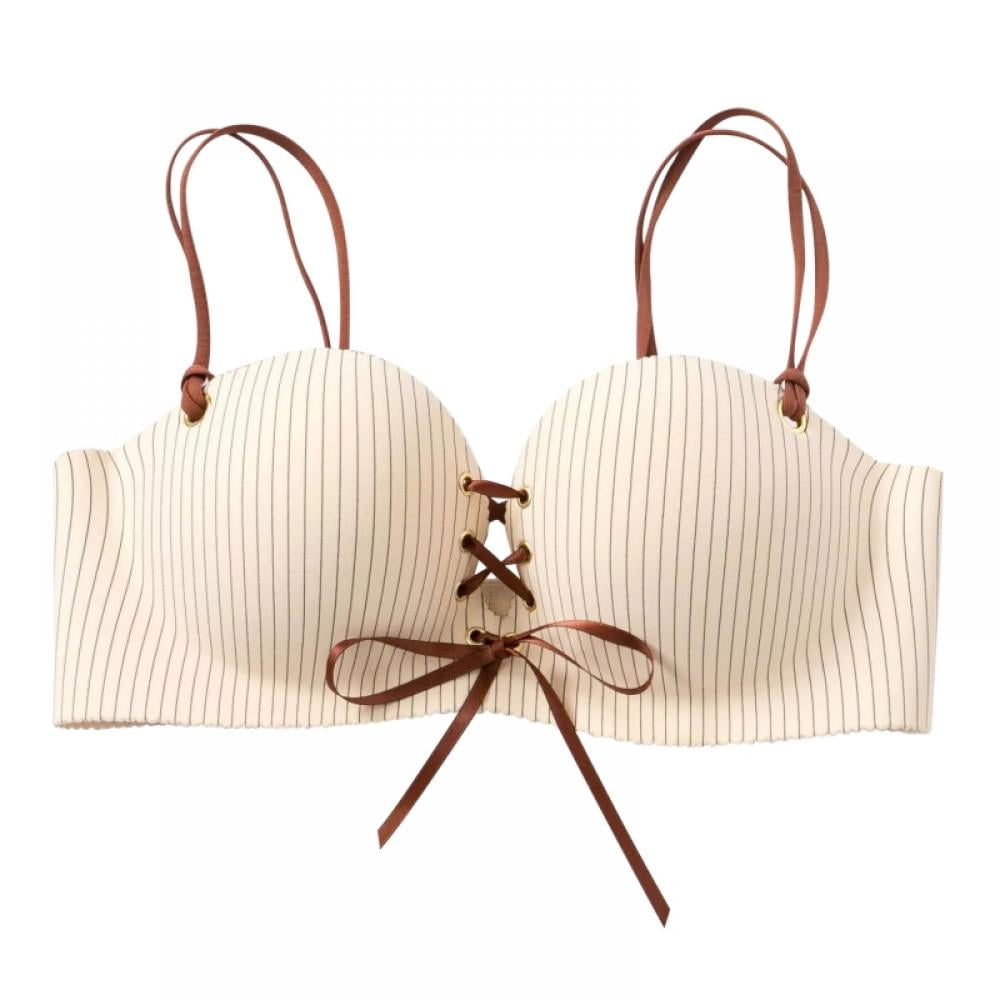 Wuffmeow New Women Sexy Bra Striped Seamless Lingerie Bralette Wireless ...