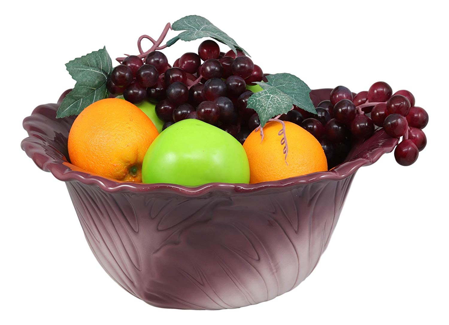 Ebros 12.75"Wide Home Decor Accent Red Cabbage Leaf Fruit Or Salad ...