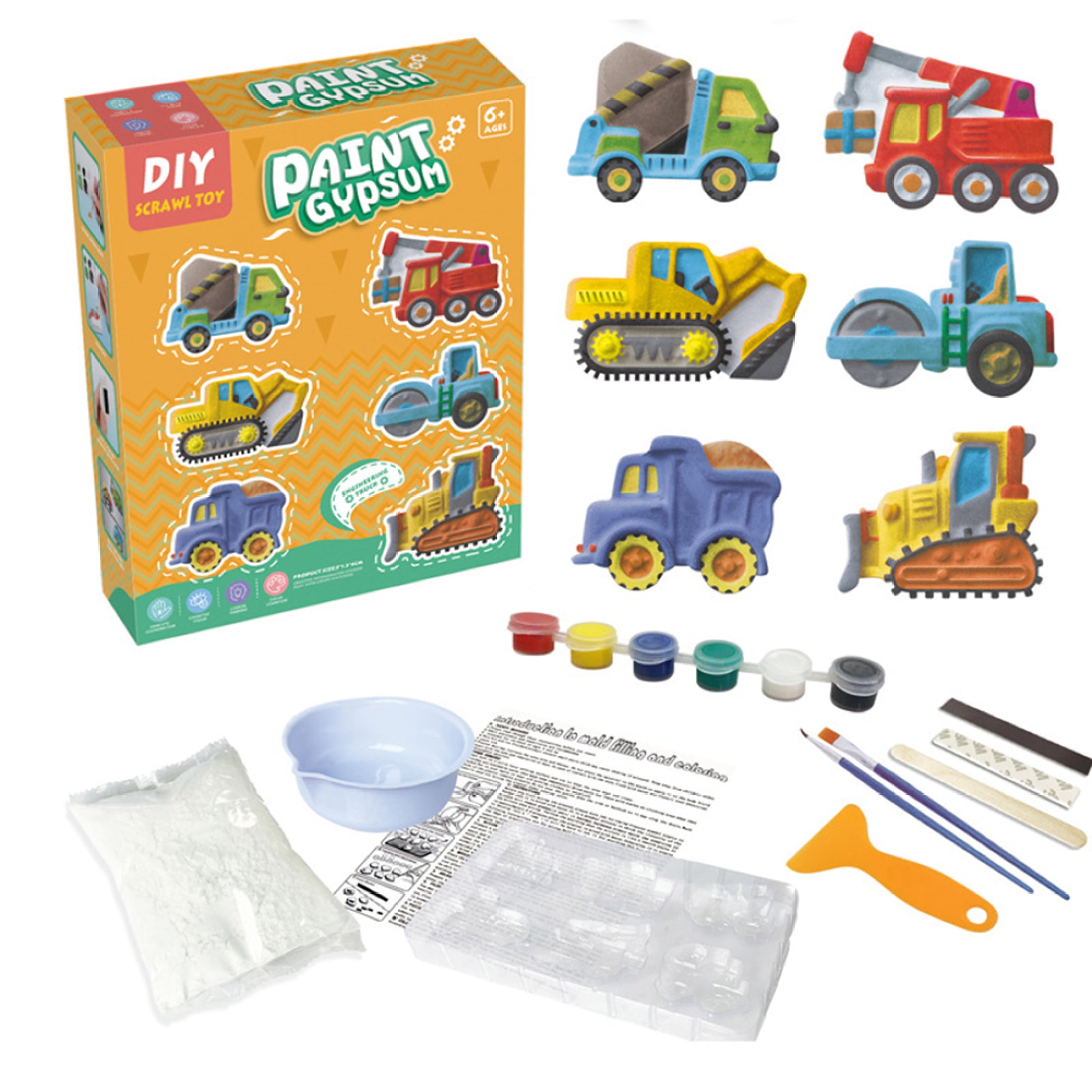 EUBUY Children Painted Toys Gypsum Model Dolls Girls DIY Hand Graffiti ...