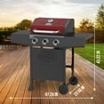 Expert Grill 3-Burner Propane Gas Grill with Wheels, Red - Walmart.com