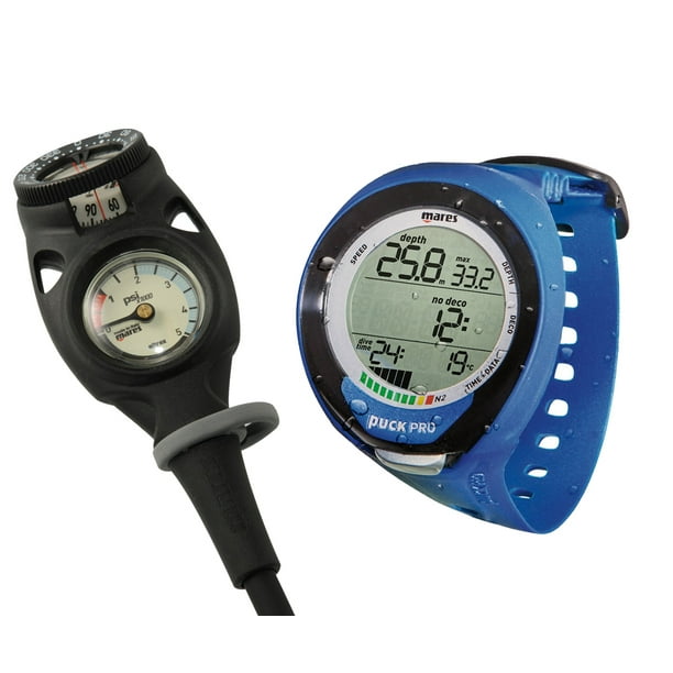 Mares Puck Pro Plus Wrist Dive Computer w/ Compass - Black/Blue ...