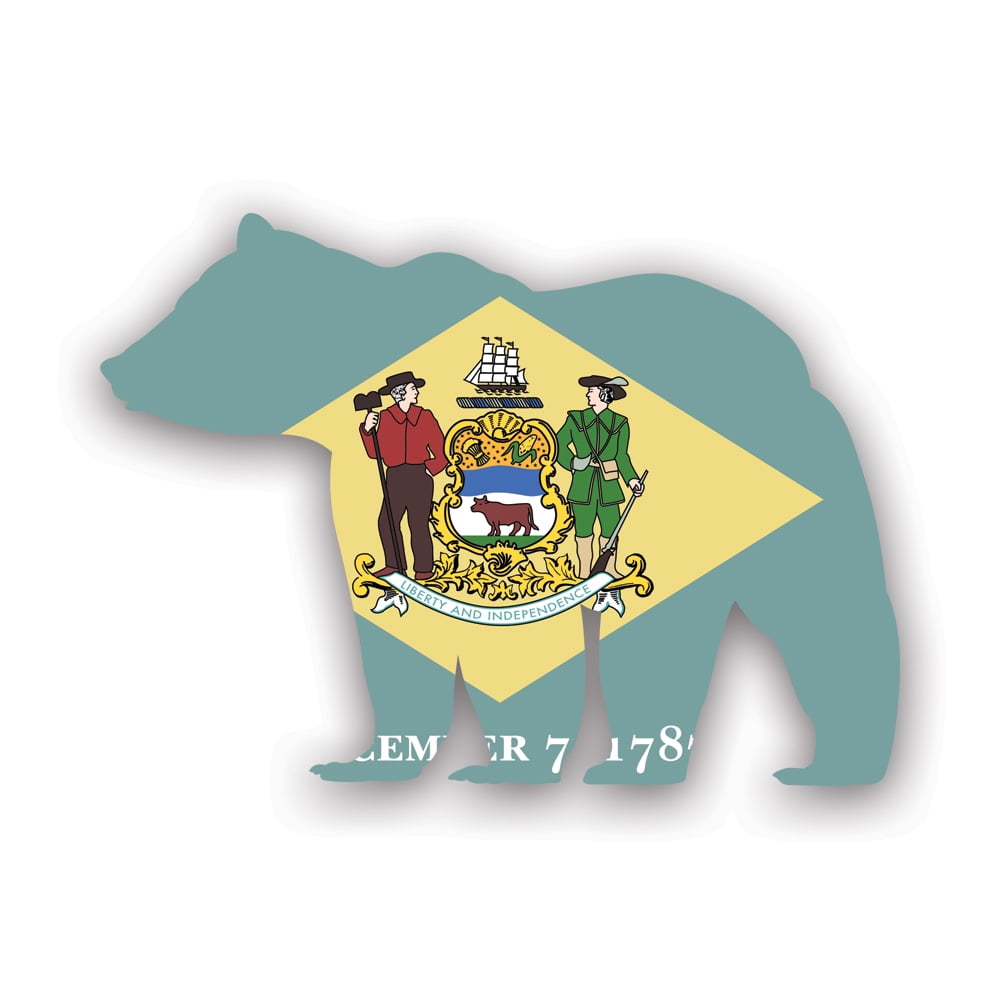 Delaware Bear Flag Sticker Decal - Self Adhesive Vinyl - Weatherproof ...