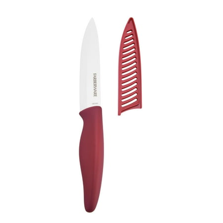 Farberware Colourworks 5-inch Ceramic Utility Knife with Blade Cover ...