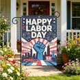 1pc Happy Labor Day American Flag Workers Print Garden Flag,Double ...