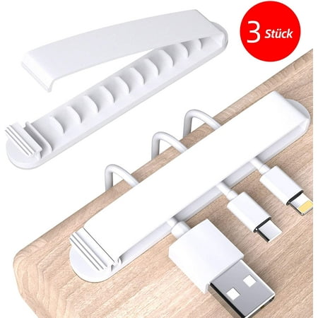 Pack of 3 cable holder cable clips, for power cord, desk cable ...