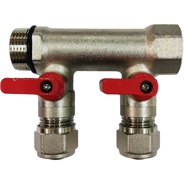 DMNI 2 Loop Port Ball Valve Brass - Pex Manifold - 3/4" NPT Thread ...