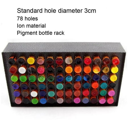 Fyydes Pigment Rack,78 Holes Iron Wall-Mounted Pigment Bottle Rack Ink ...