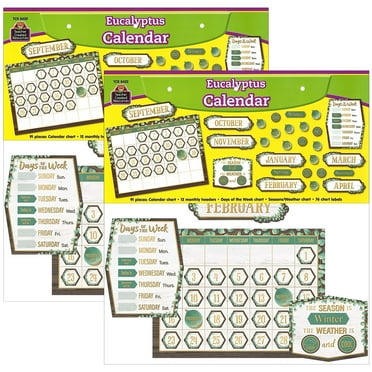 Teacher Created Resources Polka Dot School Calendar Bulletin Board Set ...
