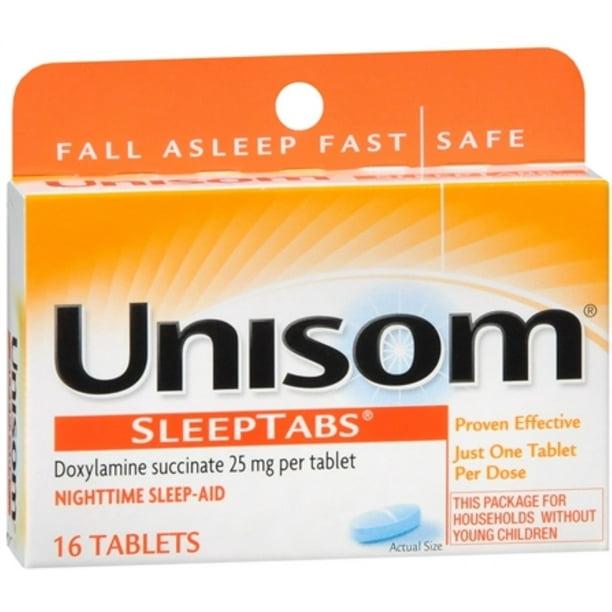 Unisom SleepTabs 16 Tablets (Pack of 2) - Walmart.com - Walmart.com