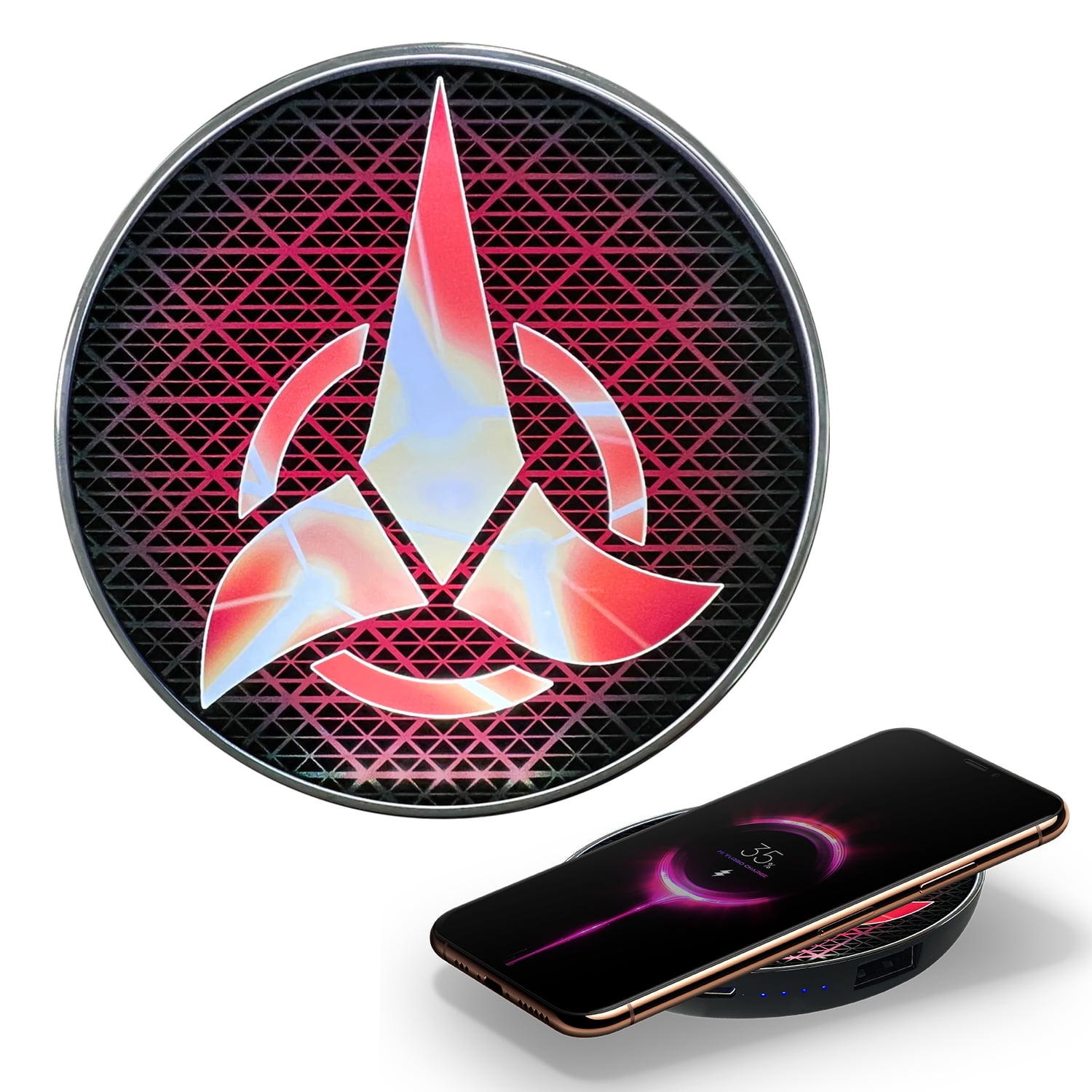 Star Trek Qi Wireless Charger With Illuminated Klingon Emblem & Built ...