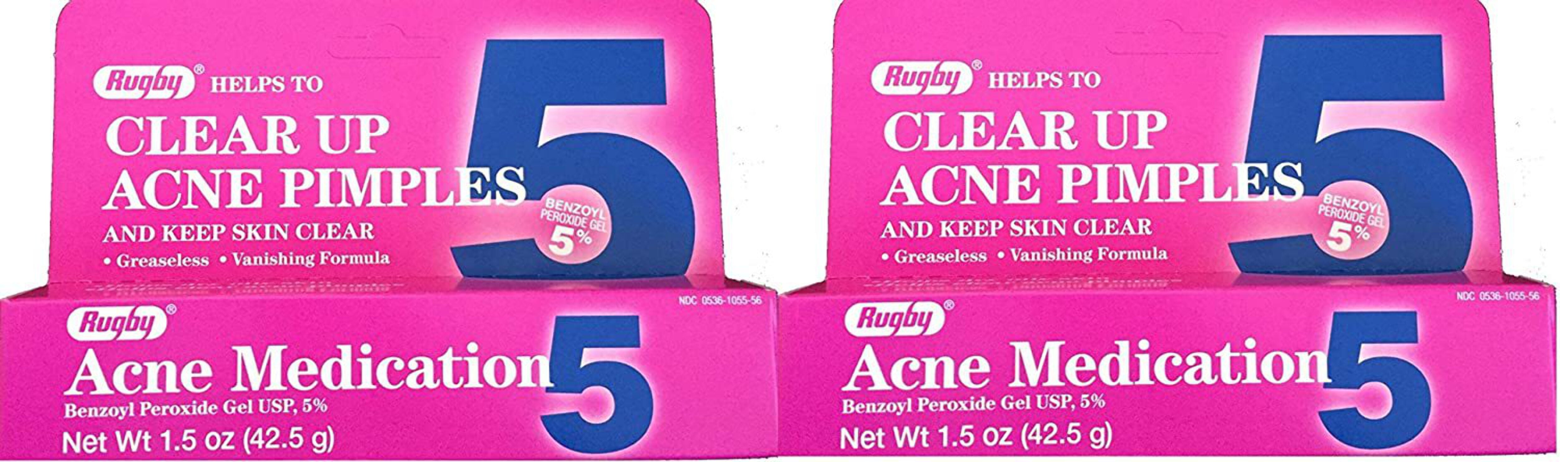 Rugby Acne Medication 5% Benzoyl Peroxide 1.5 oz. 2-Pack - Walmart.com