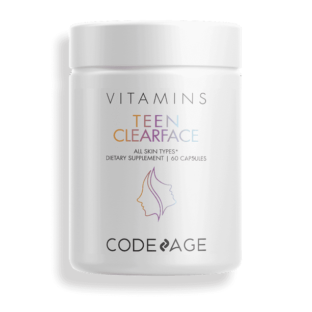 Codeage Teen Clearface, Vitamins A, C, D3, E, Pantothenic Acid, Niacin, Zinc, Probiotics, Omega ...