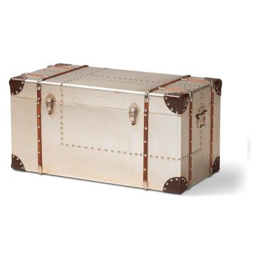 Household Essentials Vintage Wood Storage Trunk, Large - Walmart.com