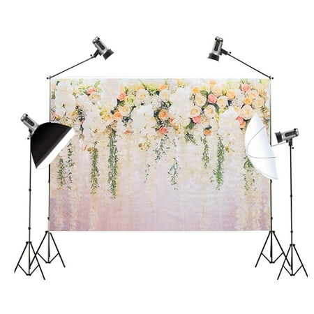 White 3D Rose Floral Photo Backdrops Bridal Shower Large Wedding ...