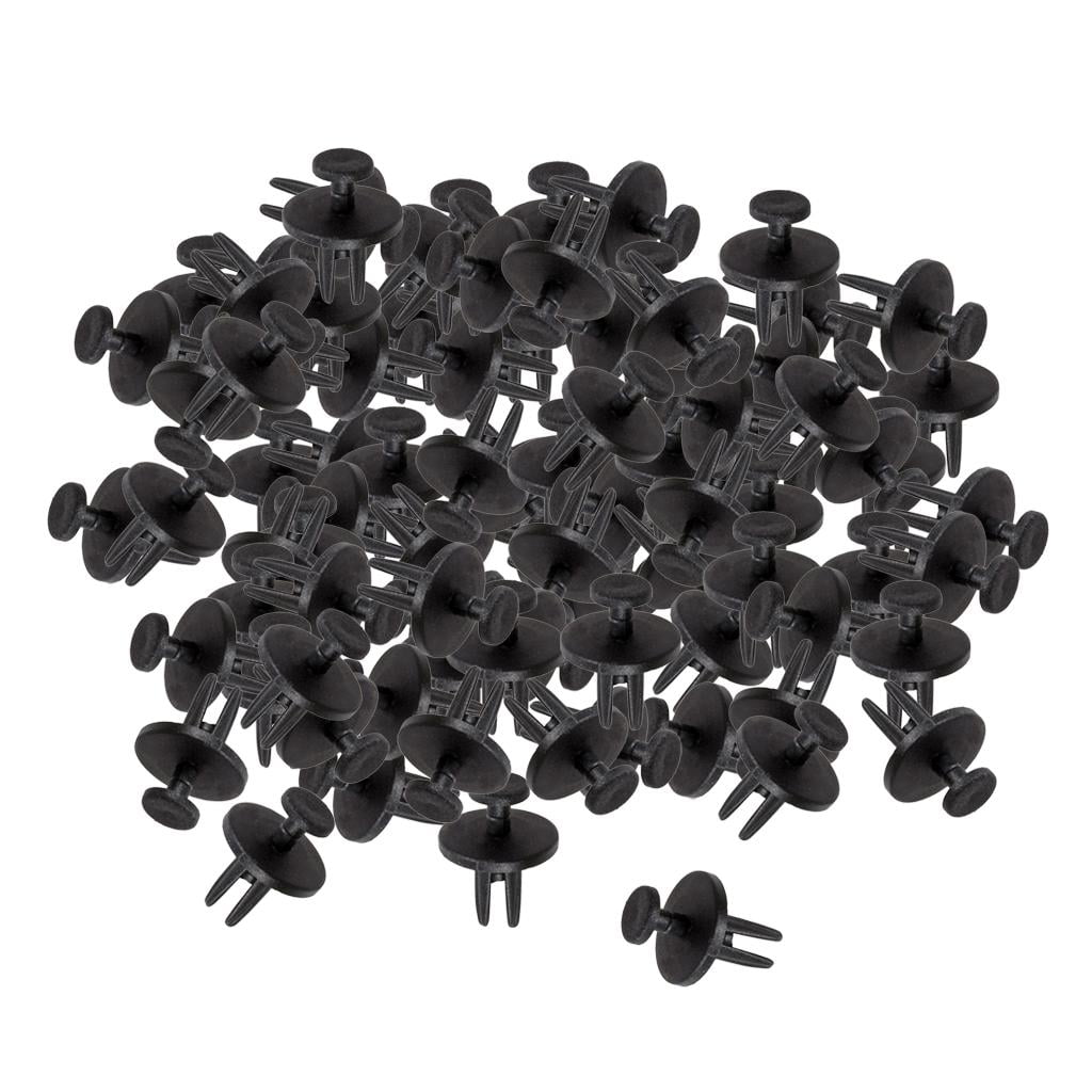100 Pack Vehicle Skirt Rivets Nylon 6mm 1/4"""" Black Car Accessories ...