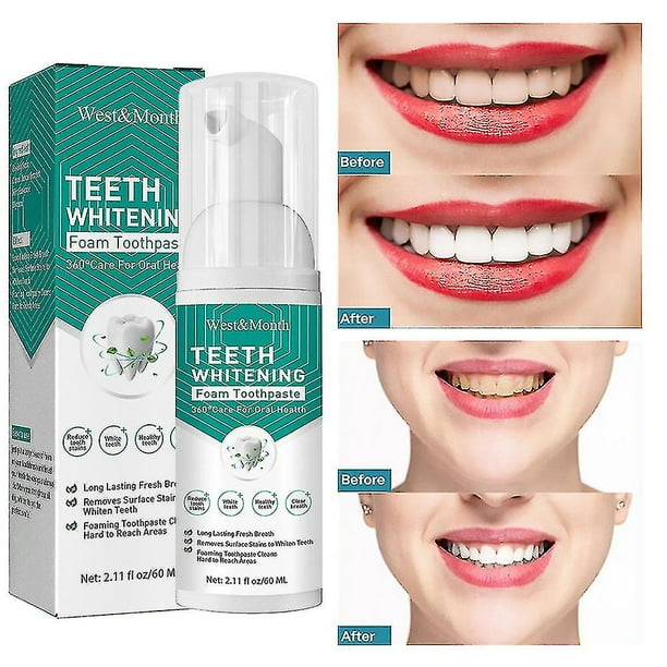 60ml Tooth Whitening Cleaning Foam Toothpaste Long Lasting Fresh Breath ...