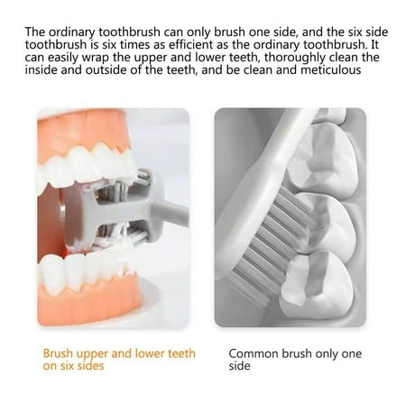 6-Sided Soft Toothbrush Fully Wrapped U-Shaped Toothbrush Multi-Angle ...