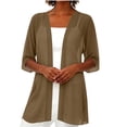 VBVC Women's Sheer Chiffon Open Front Cardigan, Ladies' Lightweight 3/4 ...