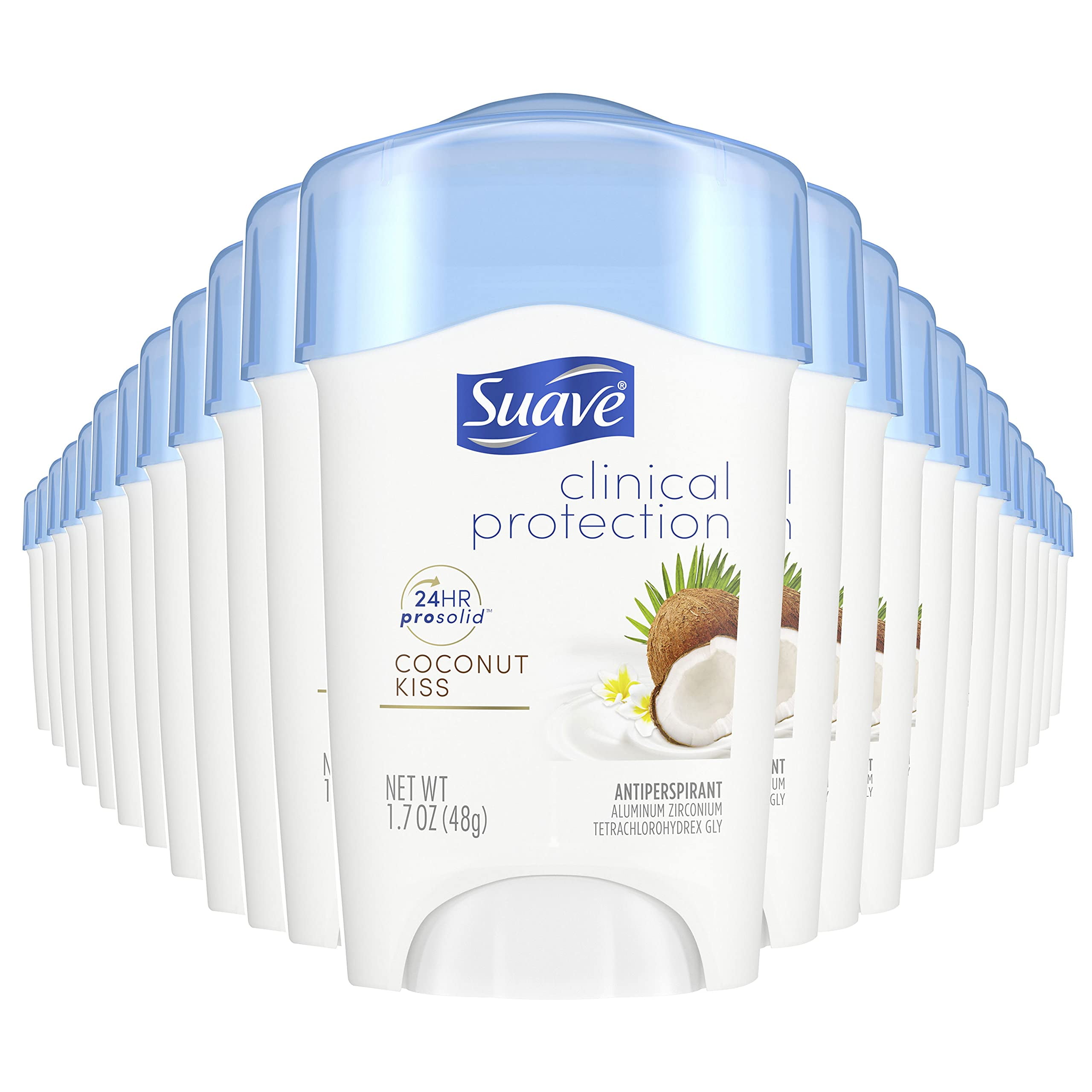 Suave Clinical Antiperspirant Deodorant Coconut Kiss 1.7 oz, 24 Count ...
