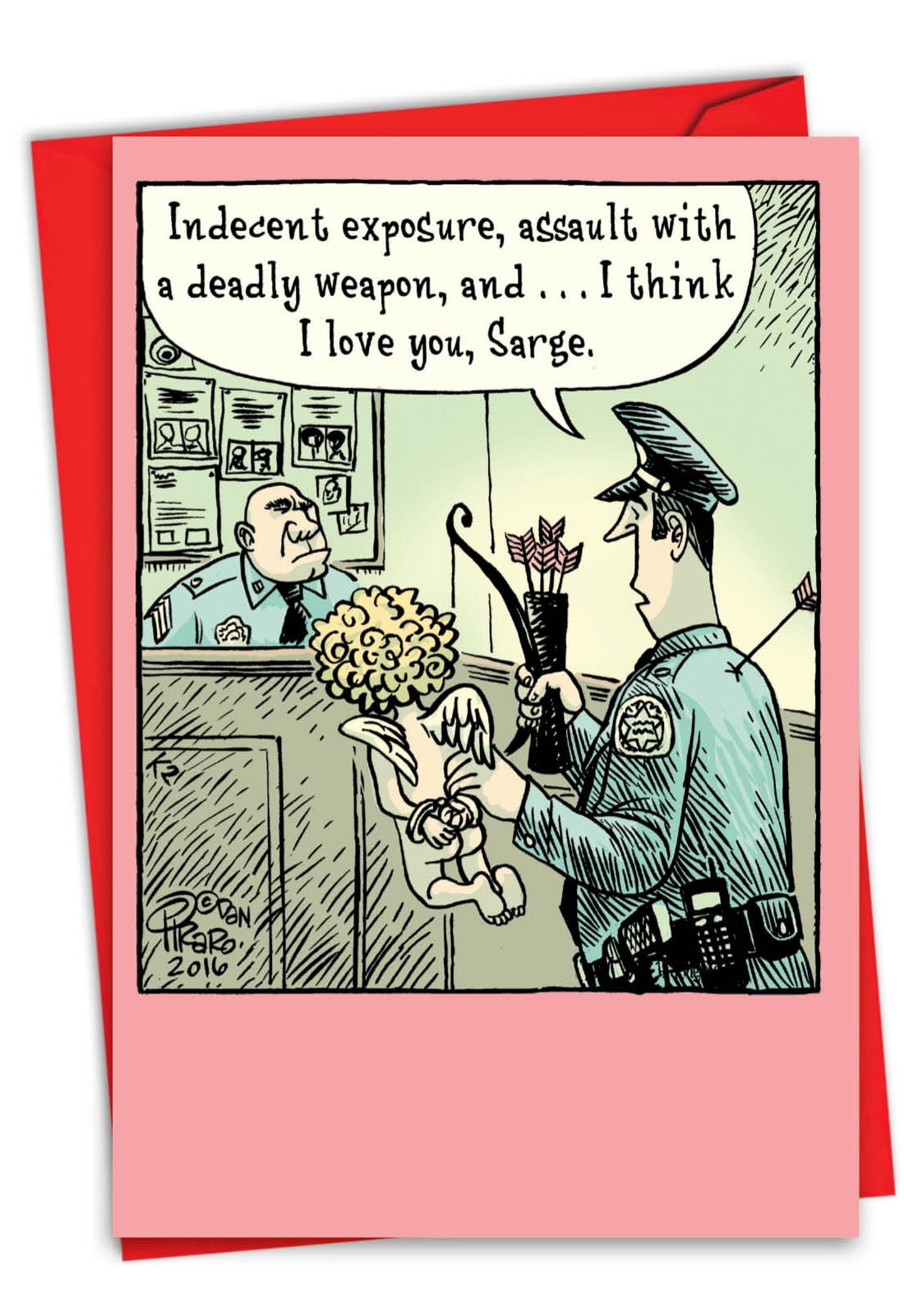 C3550VDG Humor Valentine's Day Greeting Card 'Police Love' with ...