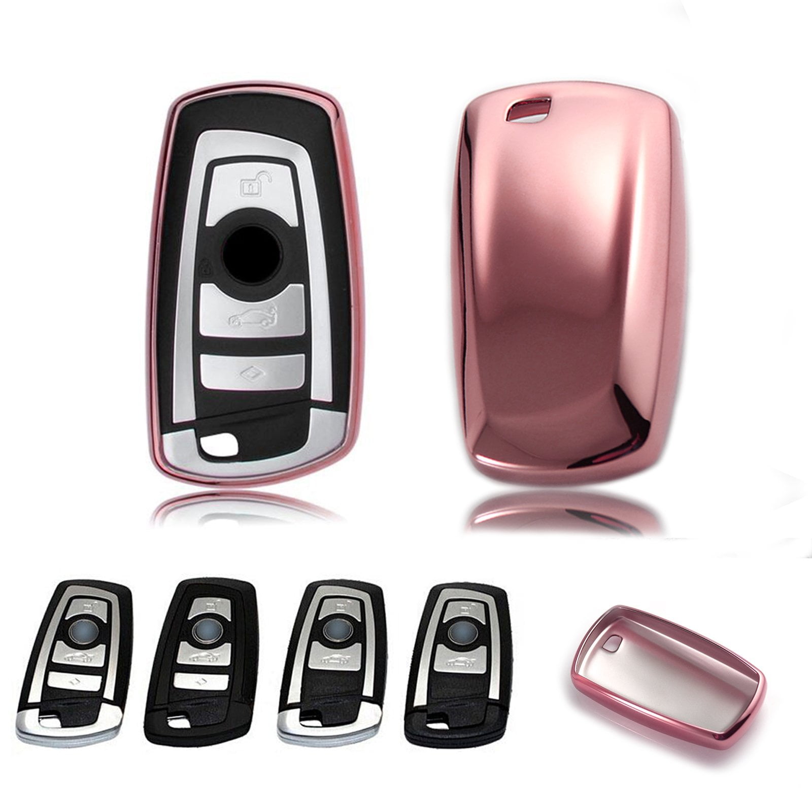 Xotic Tech Glossy Pink TPU Remote Smart Key Cover Fob Case Shell Cap ...