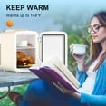 Mini Fridge Ivory White, 4 Liter/6 Cans Skincare Fridge for Bedroom ...