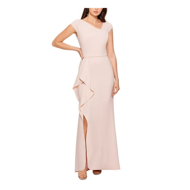 Betsy And Adam Womens Pink Stretch Zippered Ruffled Leg Slit Lined Cap