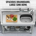 Lafati 304 SUS Steel Kitchen Utility Sink - 47-Inch Single Bowl with ...