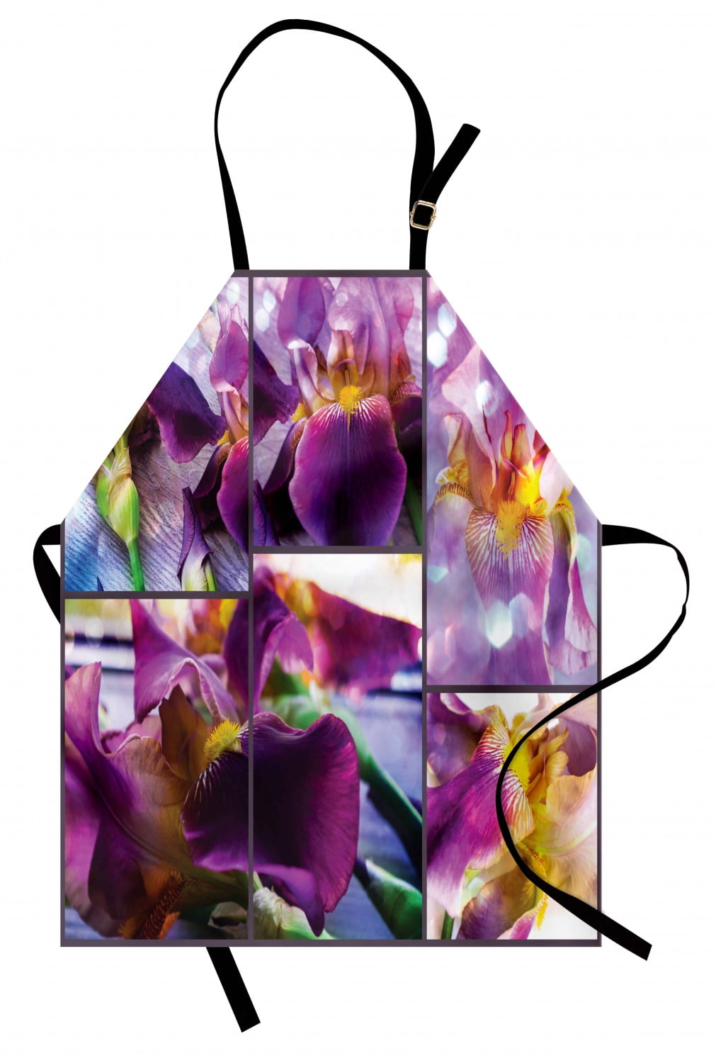 Rustic Apron Blooming Iris Flowers Orchids on Rustic Wood Natural ...