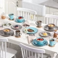 Vancasso, Modern Series Gem, 32-Piece Stoneware Dinnerware Set, Blue ...