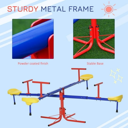Outsunny Kids Metal Seesaw Teeter Totter Children's Playground ...