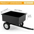 Dextrus Dump Cart Tow Behind Lawn 350LB Steel Black for Lawn Tractor ...