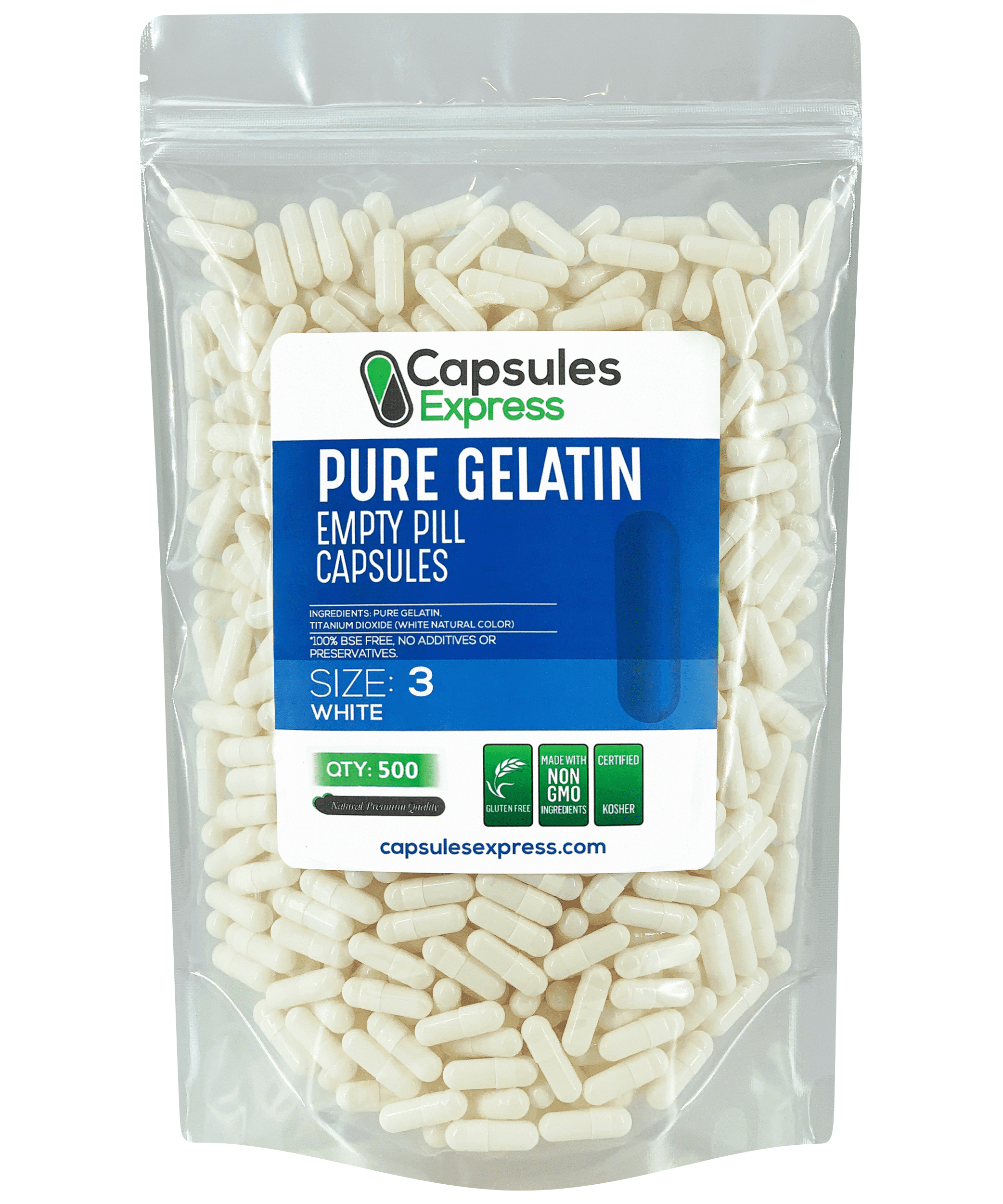 XPRS Nutra Size 3 Empty Capsules - 500 Count Colored Empty Gelatin ...