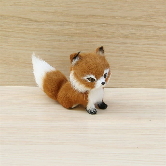 FANCY Small Simulation Fox Plush Toy Cute Mini Stuffed Animal Plush ...