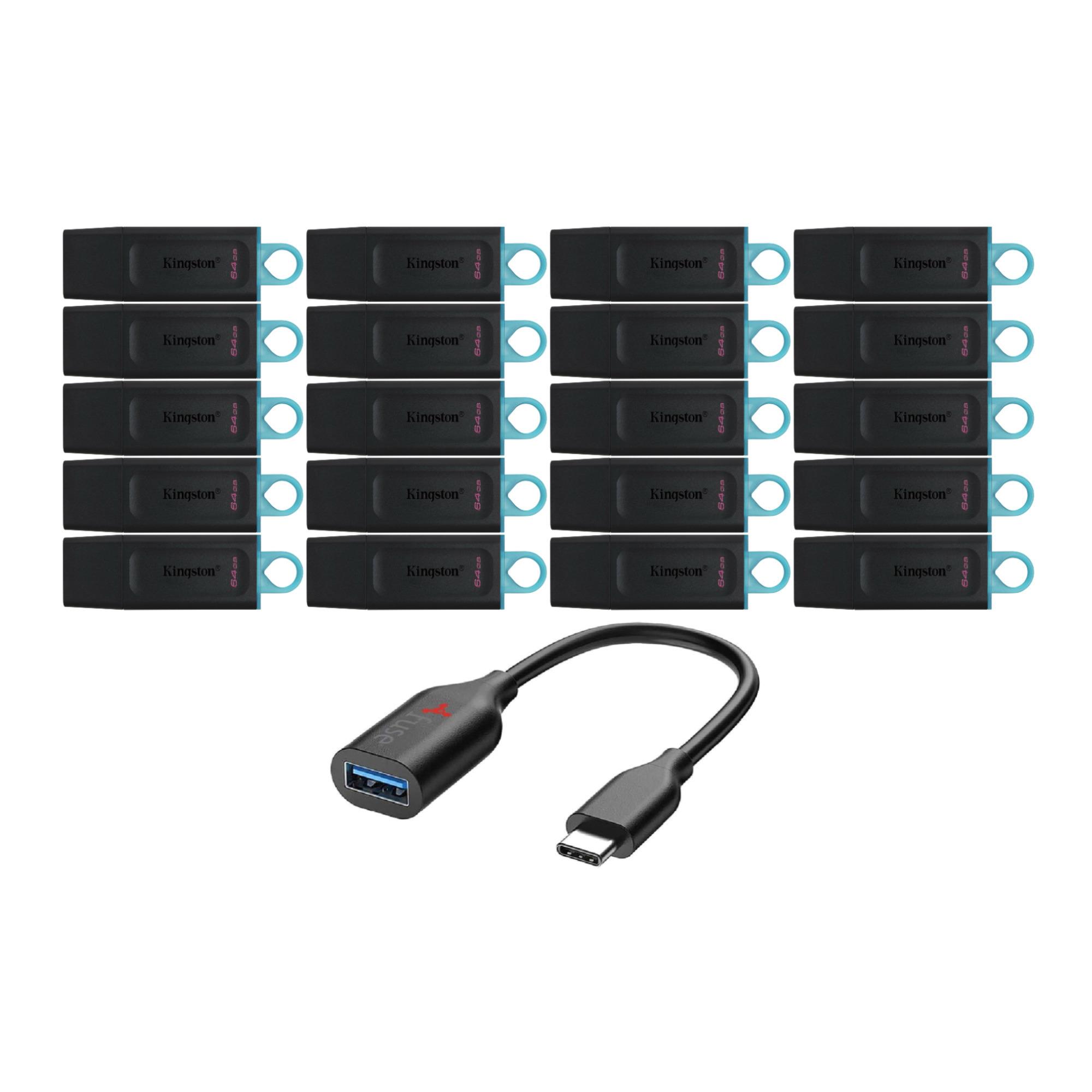 Kingston 64GB USB 3.2 DataTraveler Exodia Flash Drive (20-Pack) with ...