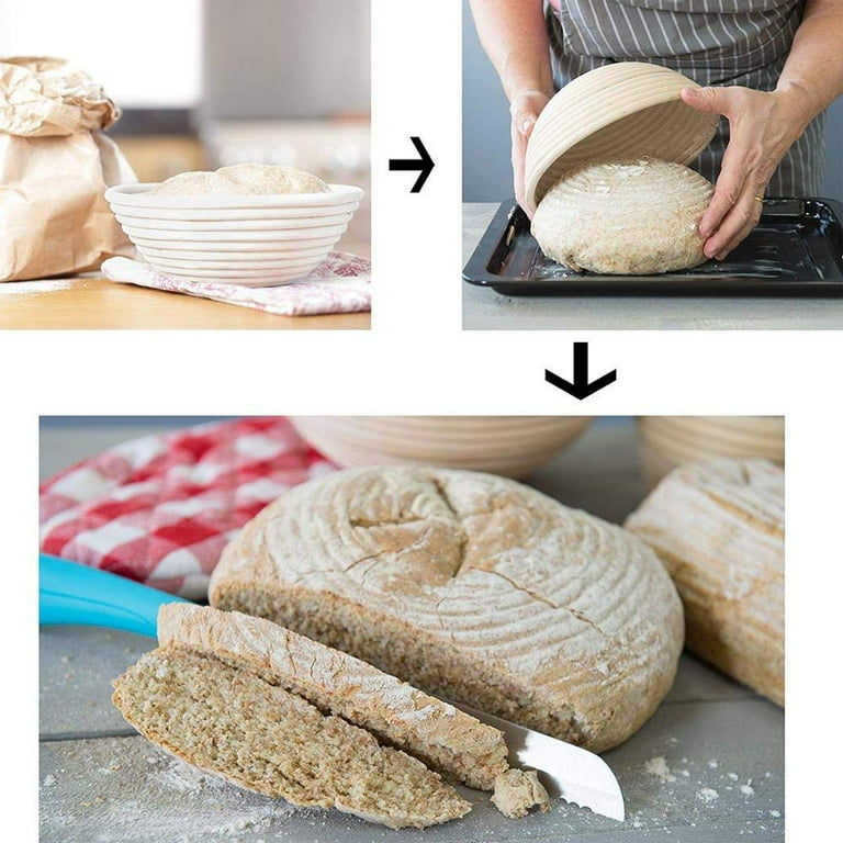 Benetton Basket Banneton Bread Proofing Basket Set Of 2, 9 Inch Round ...