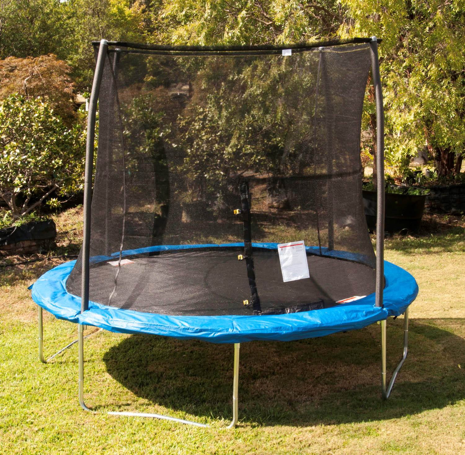 JumpKing 10 Feet Outdoor Trampoline And Safety Net Enclosure Blue