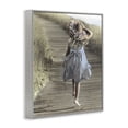 Stupell Industries Girl With Sun Hat Walking Gray Framed Giclee Art ...