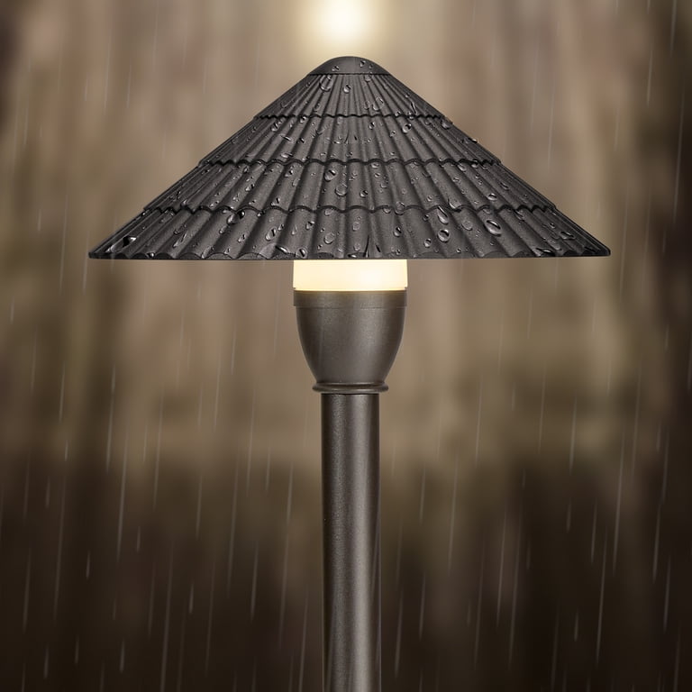 Hampton Bay Lowvoltage Black Outdoor Integrated Led Round Bollard Path
