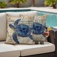 Blue Sea Turtle Outdoor Waterproof Throw Pillow Covers 20x20 Set of 2 ...