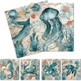 Blue Sea Swedish Dishcloths for Kitchen, 6 Pack Reusable Sea Animal ...